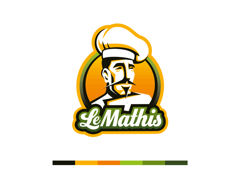 Le Mathis - colouring of a french bakery logo by Muka Peter on Dribbble