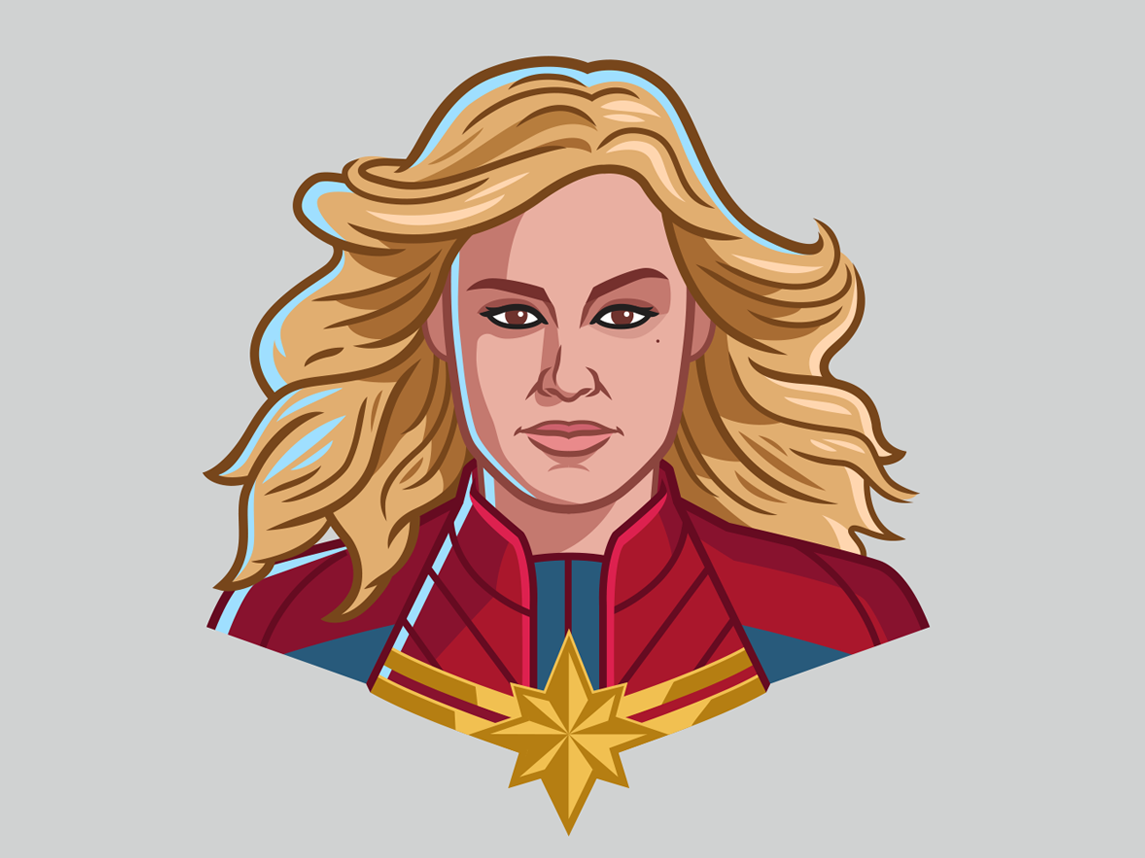 Captain Marvel Portrait by Ben Douglass on Dribbble
