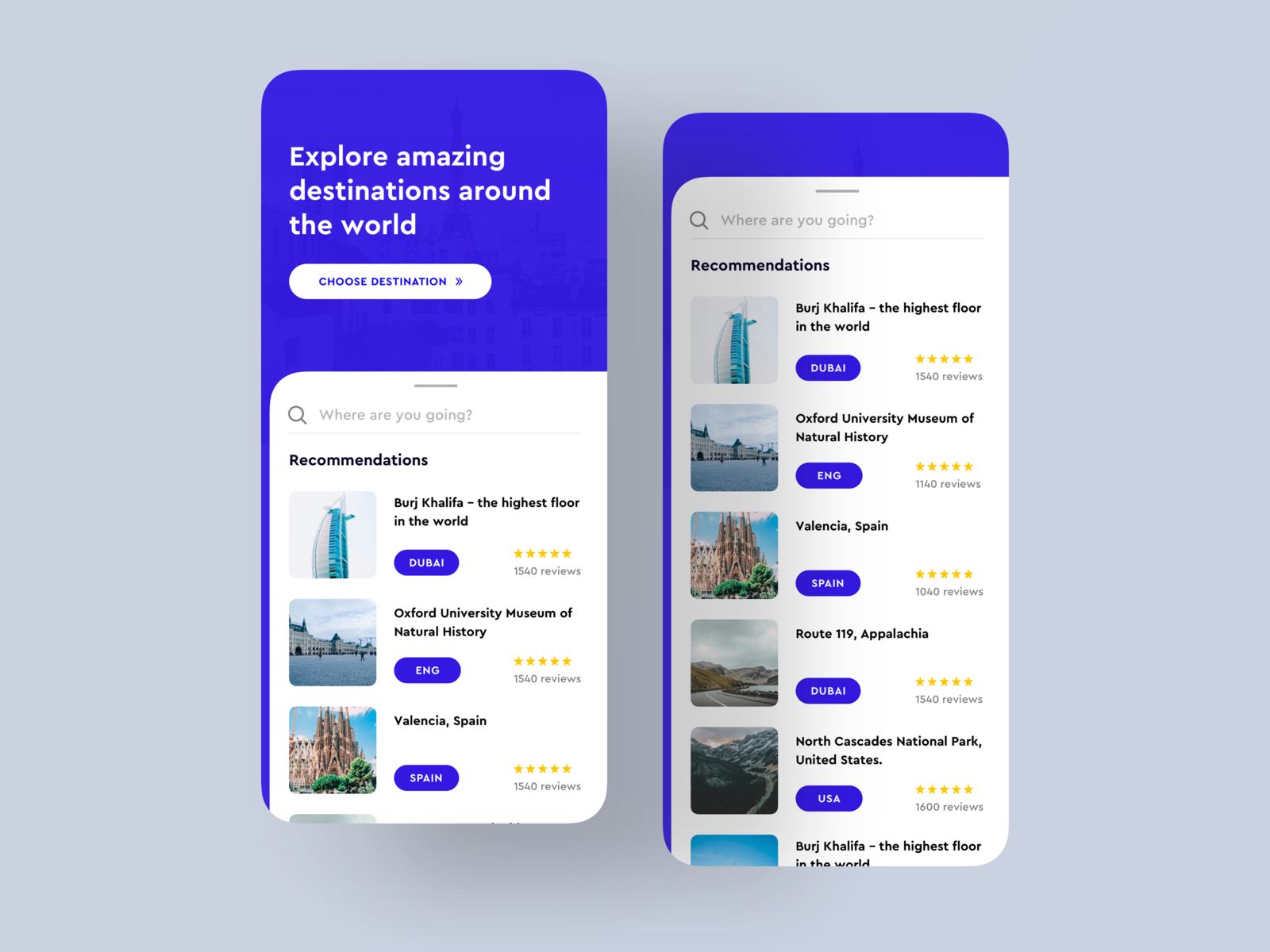 Travel App by Nasim on Dribbble