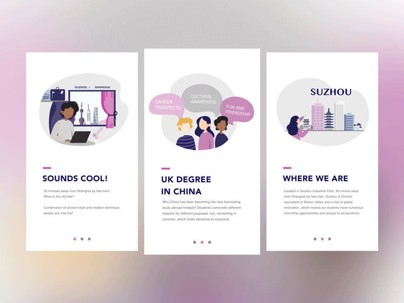 Introduction pages for University. by Yingyi Zhang on Dribbble