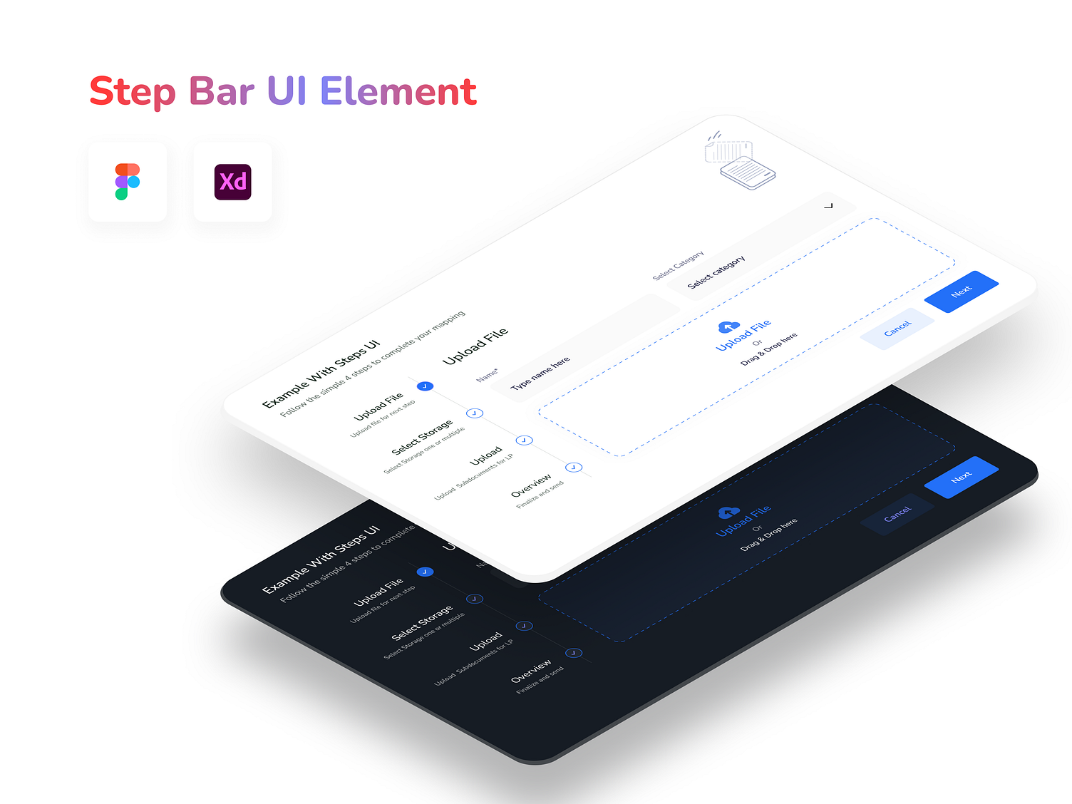 Step Bar UI Element by Sagor Shopon 🔥 on Dribbble