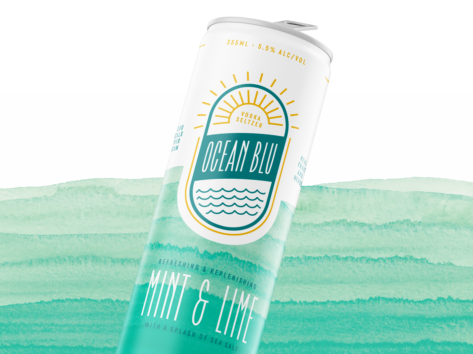 Ocean Blu Vodka Soda Packaging – Option 2 by Jeff Schramm on Dribbble