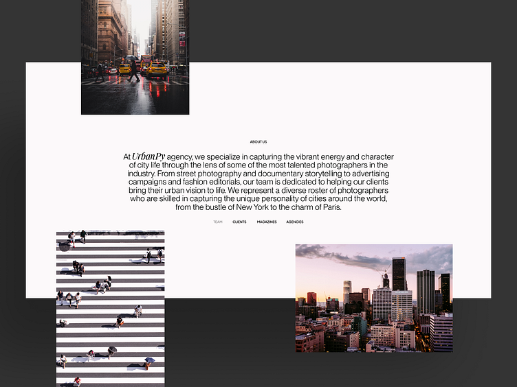 Urban Photography Agency Website UI Design by Alae Cherkaoui on Dribbble