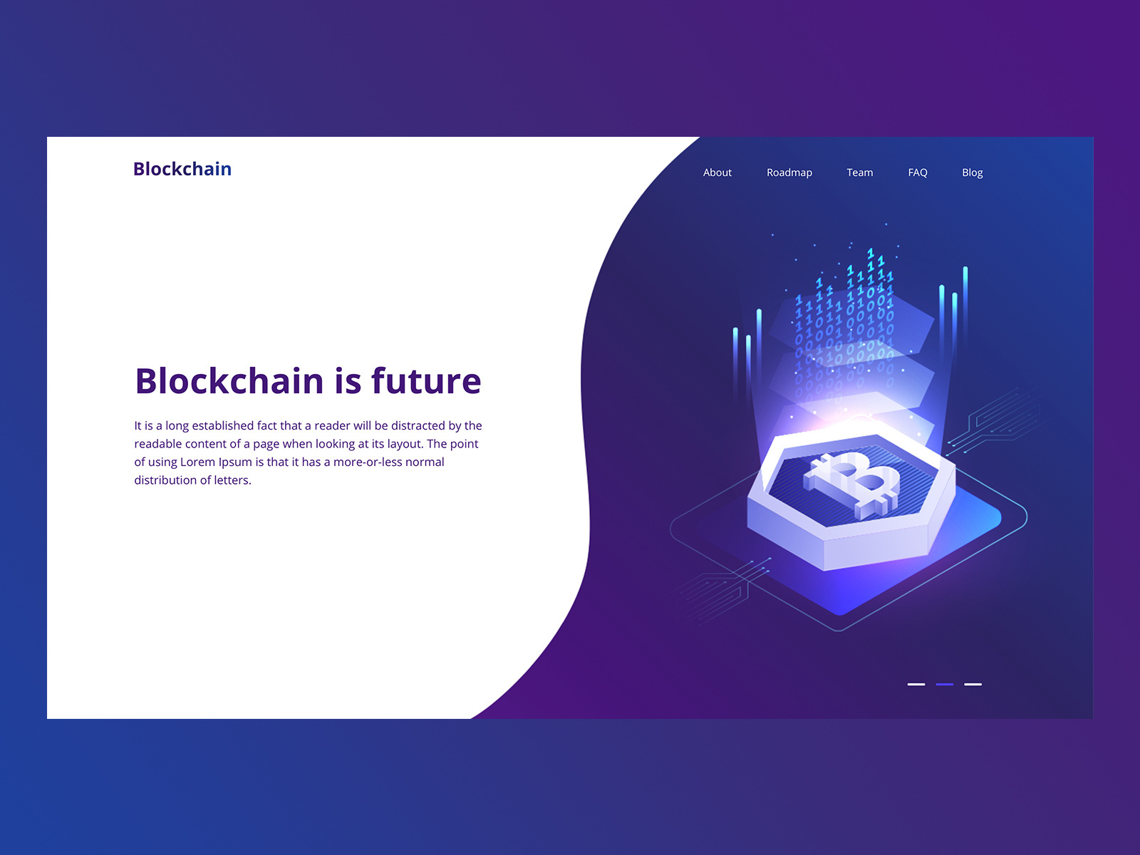Blockchain Landing Page by Narmina Talibova on Dribbble