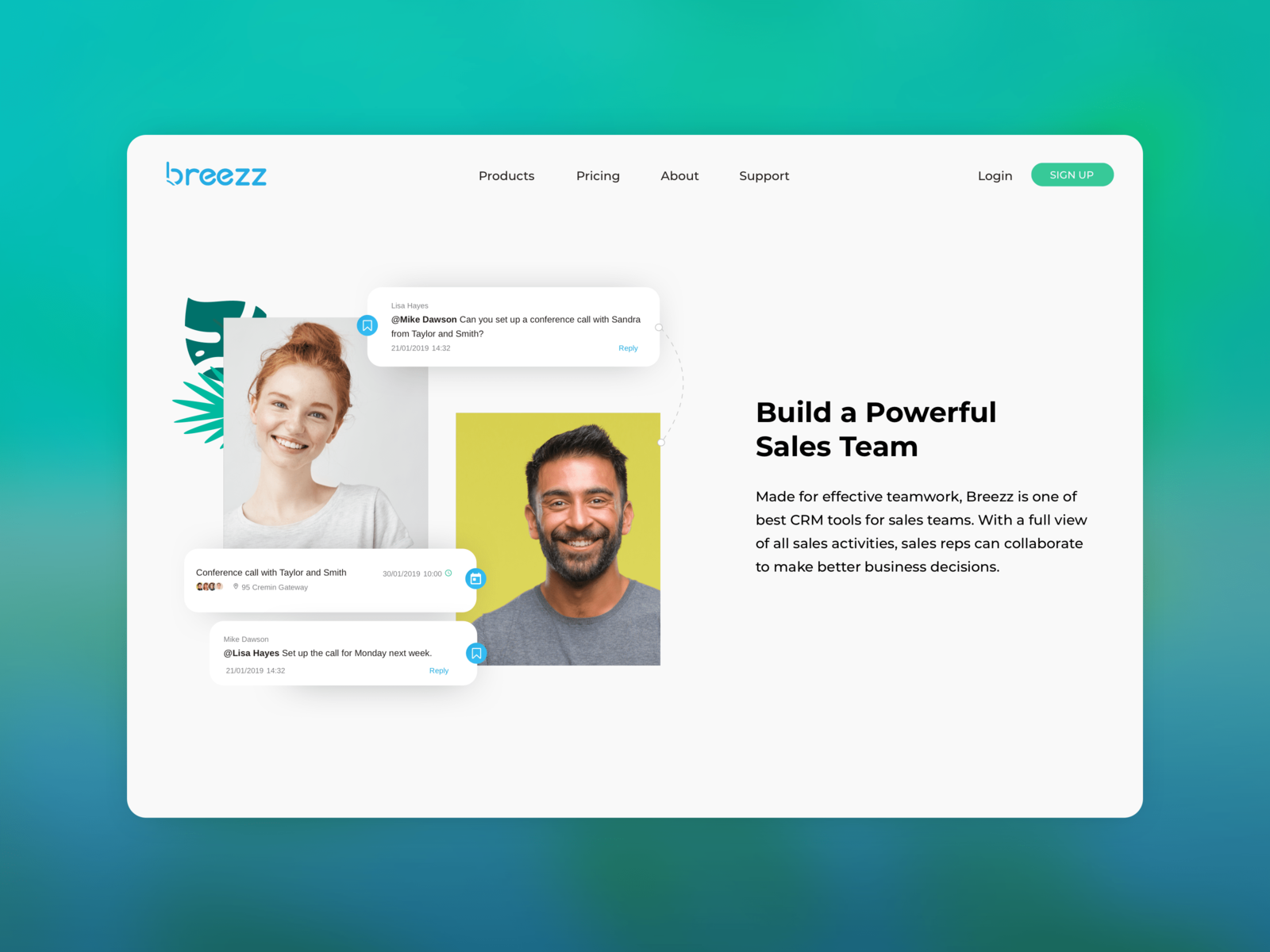 breezz landing page by Tal Knoll on Dribbble
