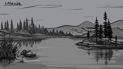 Lakeside sketch by 2d vill on Dribbble