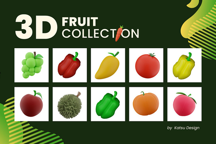 Fruits - 3D Illustration Collection by Katsu Design on Dribbble