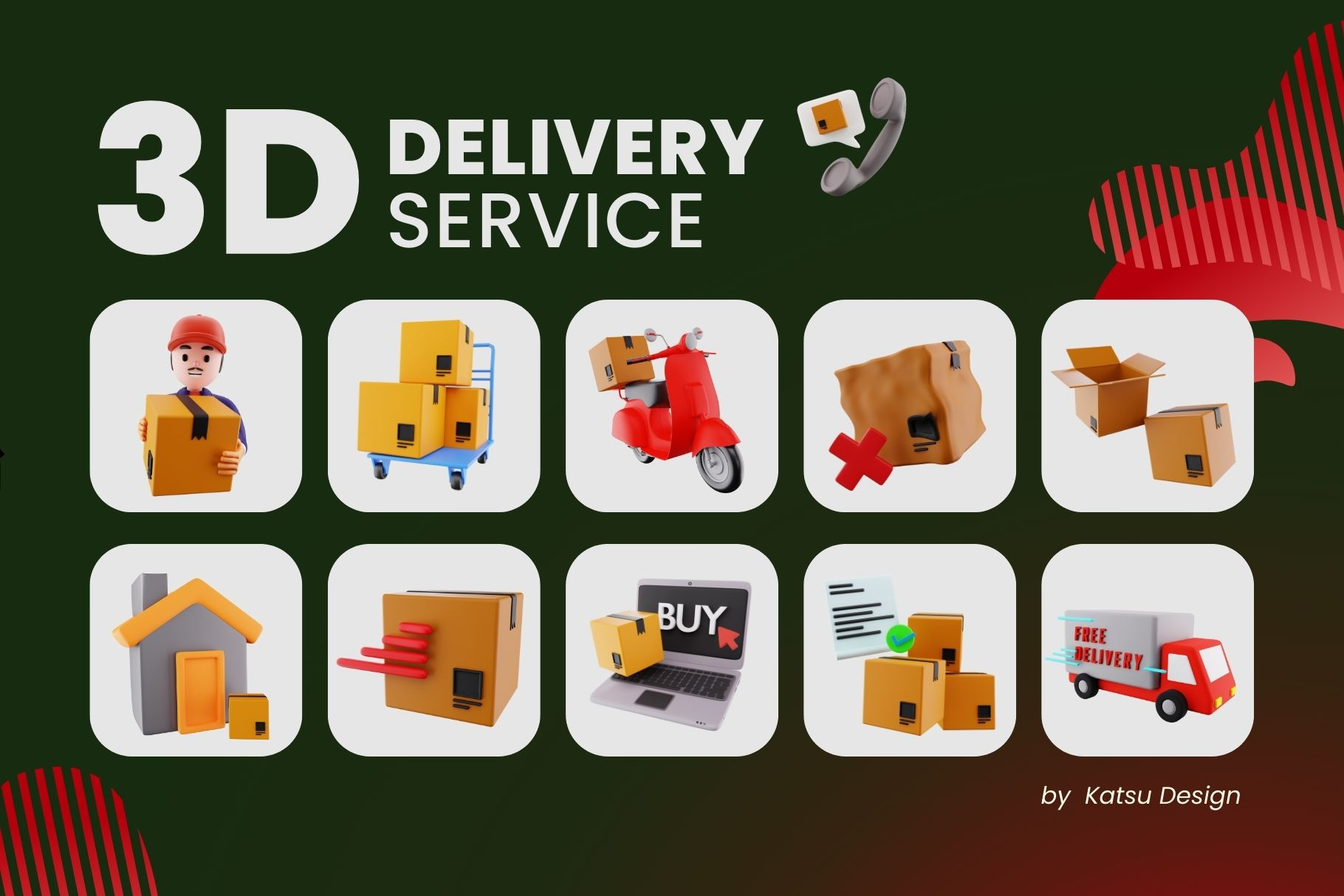 Delivery Services - 3D Illustration by Katsu Design on Dribbble