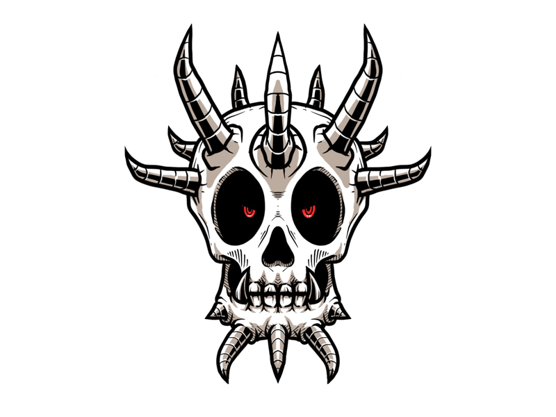 Demon Skull by Clint Bustrillos on Dribbble