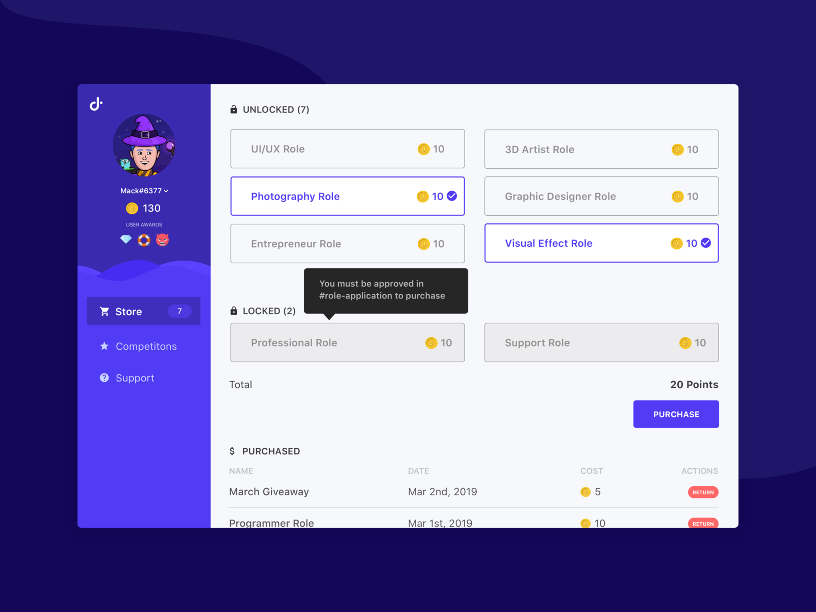 Discord Server Dashboard by Mackenzie Boudreau on Dribbble