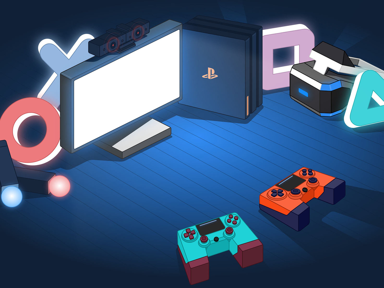 Playstation illustration by Chon_June on Dribbble