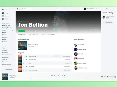 Spotify Concept designs, themes, templates and downloadable graphic ...