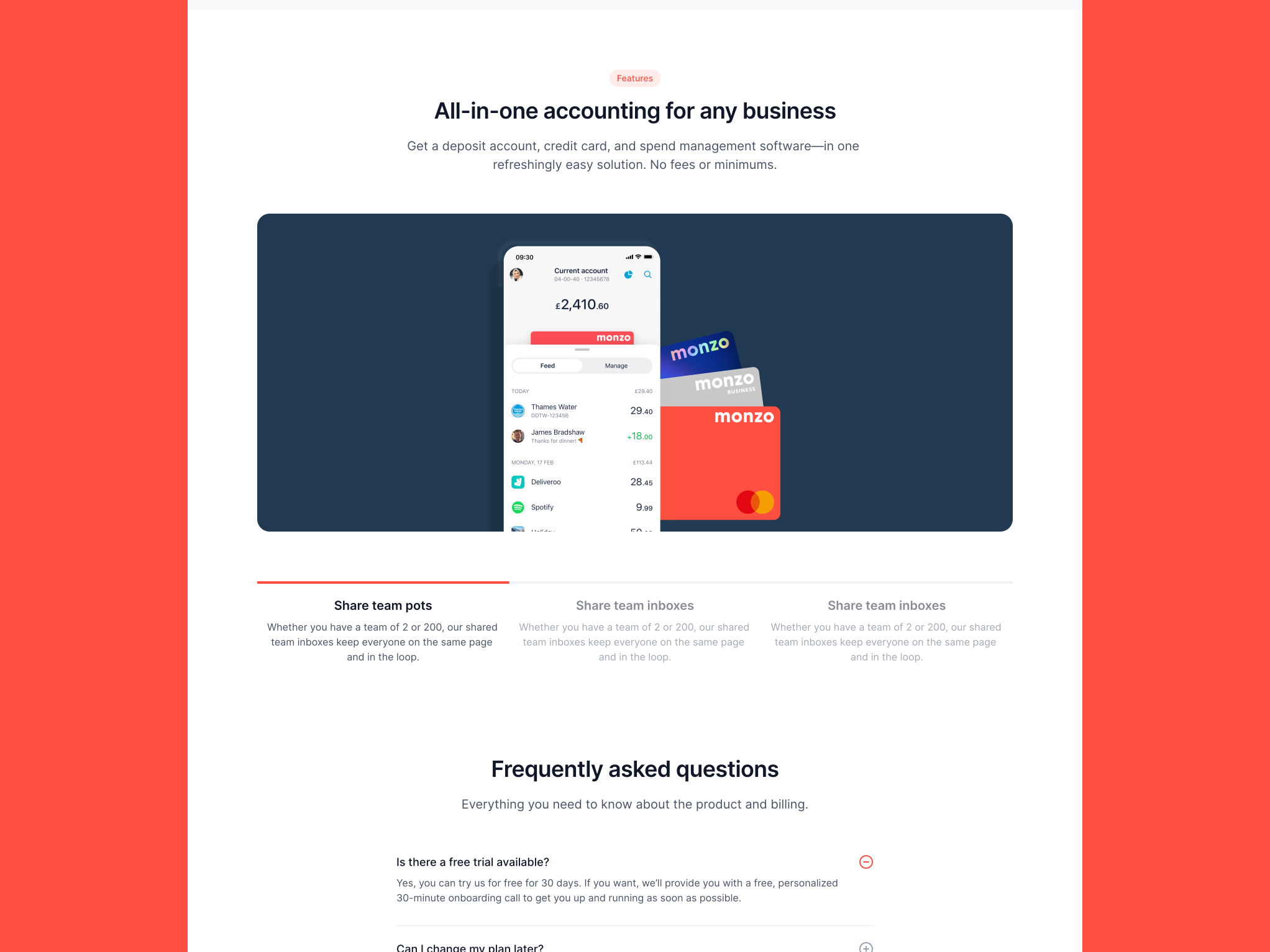 Monzo Business Landing Page Re-design Exploration by Elliot Rylands on ...