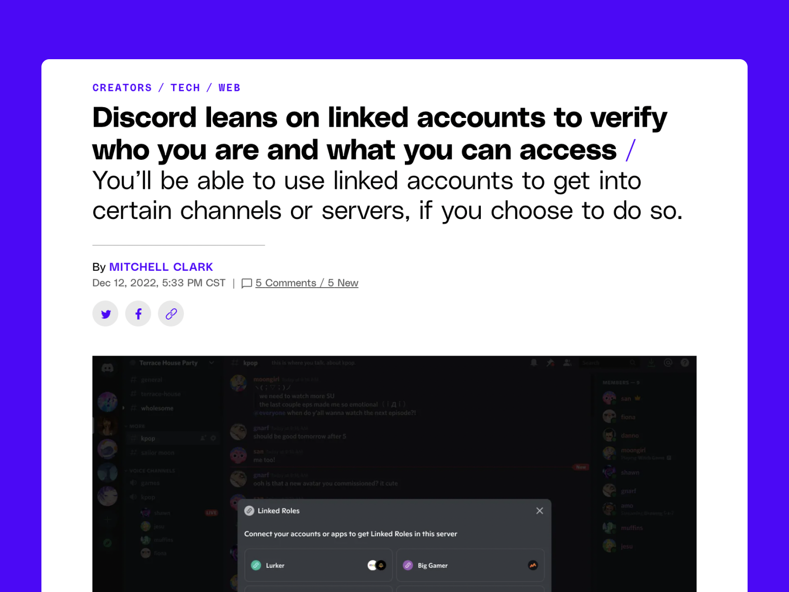 Linked Roles on Discord by John Avent on Dribbble