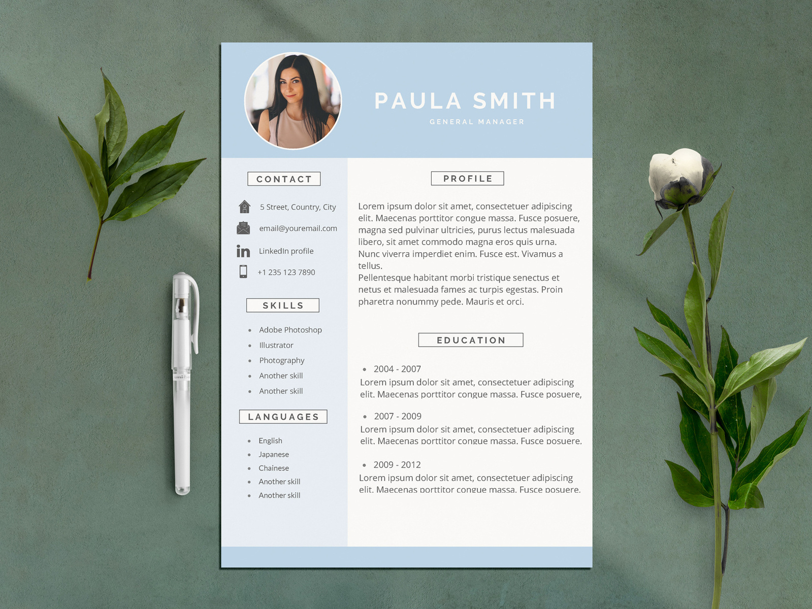 Clean & Simple~Resume-Cv Tmp Vol.01 by Resume Cafe on Dribbble