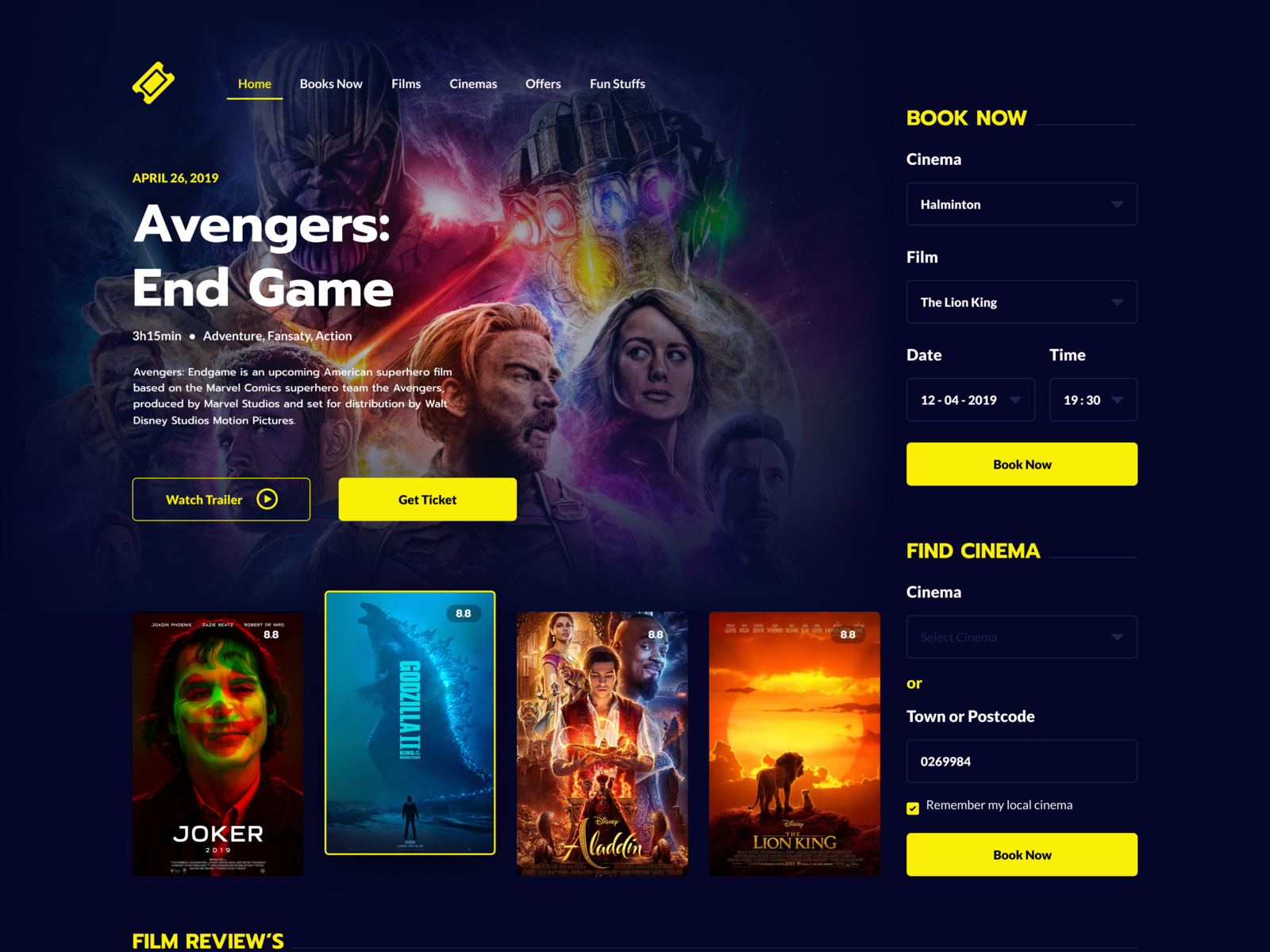 Cinema UI by Hieu Nguyen on Dribbble