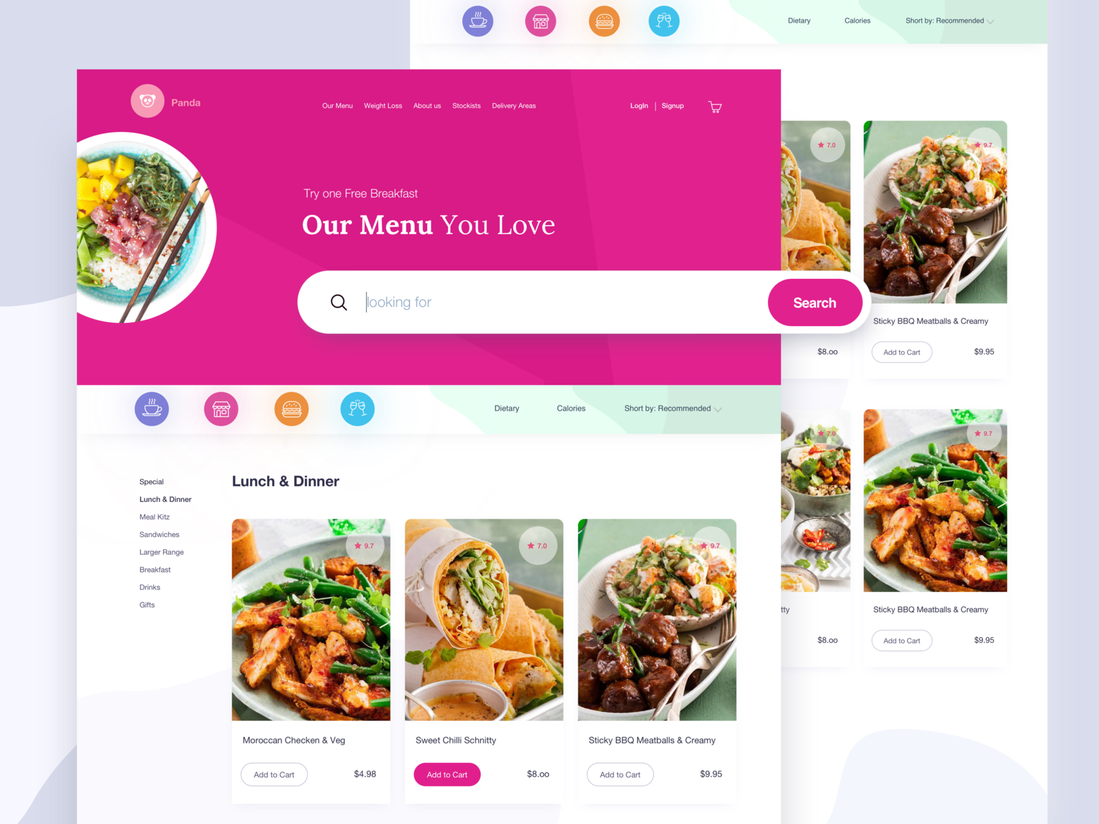 Food Delivery Website I Menu by Shahidul Islam Shishir on Dribbble