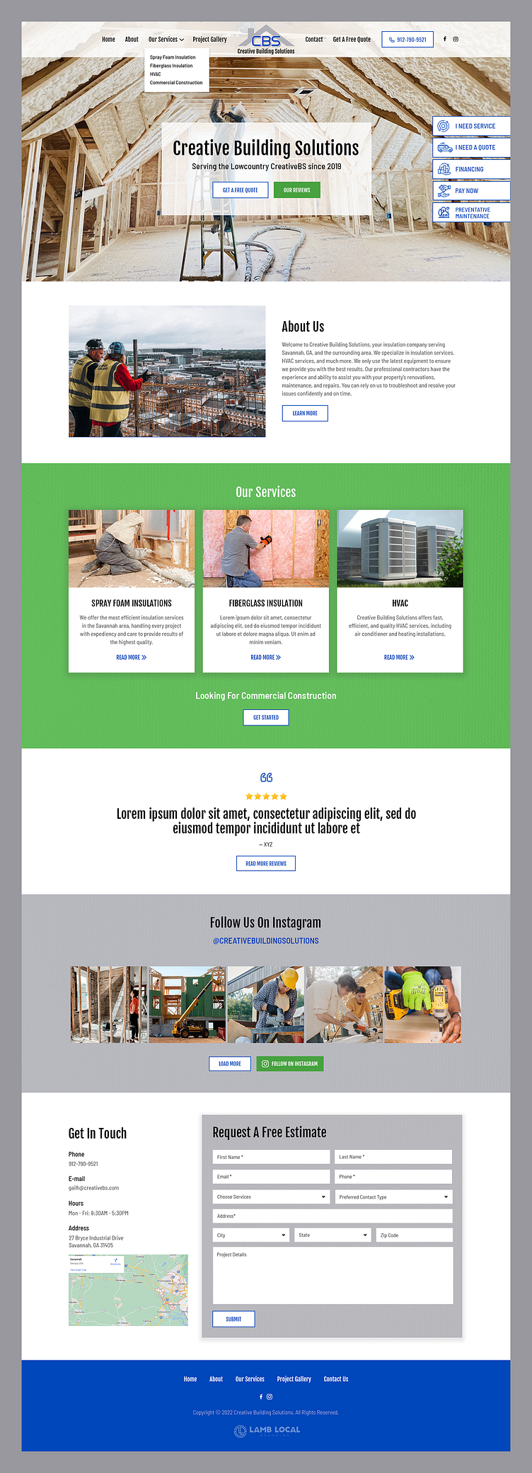 Creative Building Solutions // Web Design by Hire Jordan Smith on Dribbble