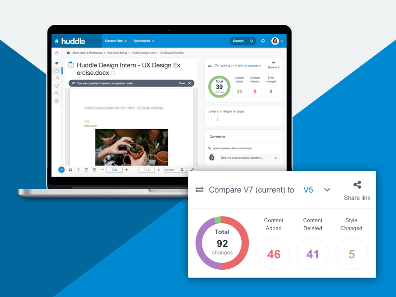 Huddle File Comparison by Hsin-chieh Yeh for Huddle on Dribbble