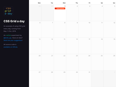CSS Grid a Day – Index by Brett Jones on Dribbble
