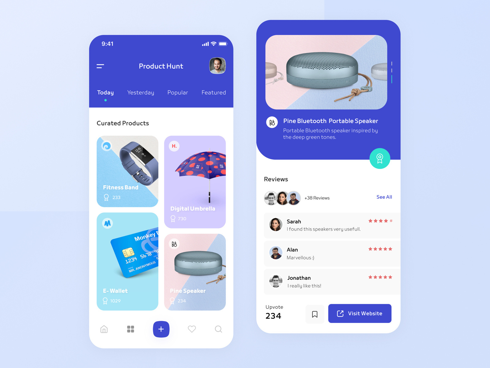 Product Hunt Mobile App by Hunain on Dribbble