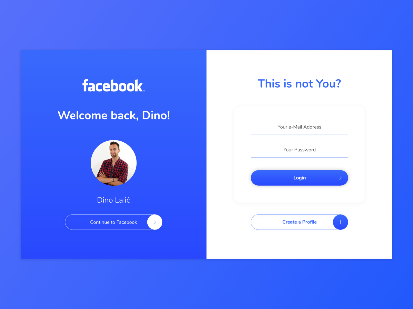 Facebook Login - UI Challenge by Dino Lalic on Dribbble