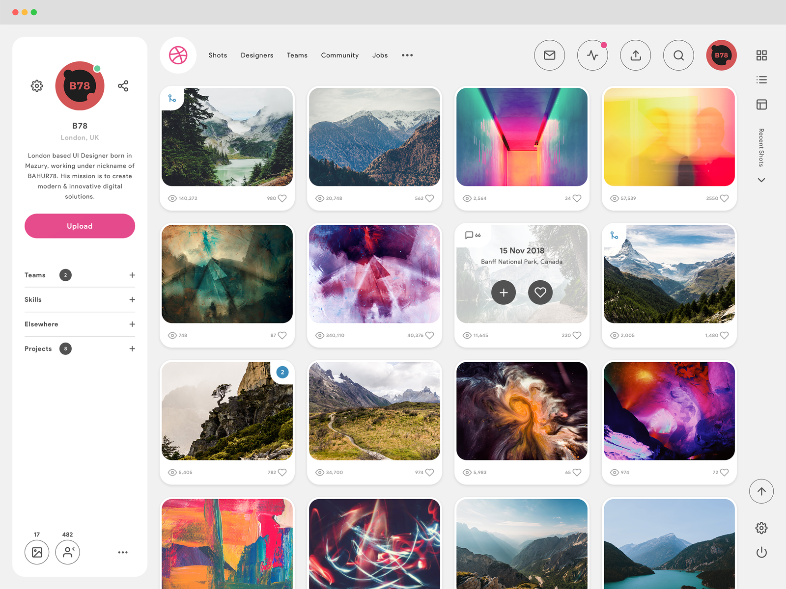 Dribbble Profile Page - Redesign Concept by BAHUR78 on Dribbble