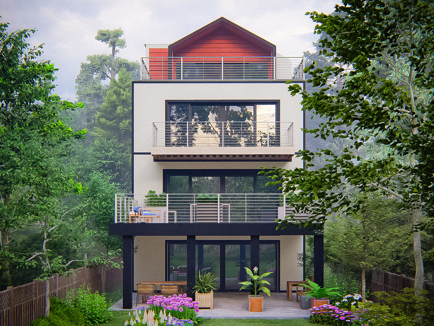 Back facade design for house. by Victor Hugo on Dribbble