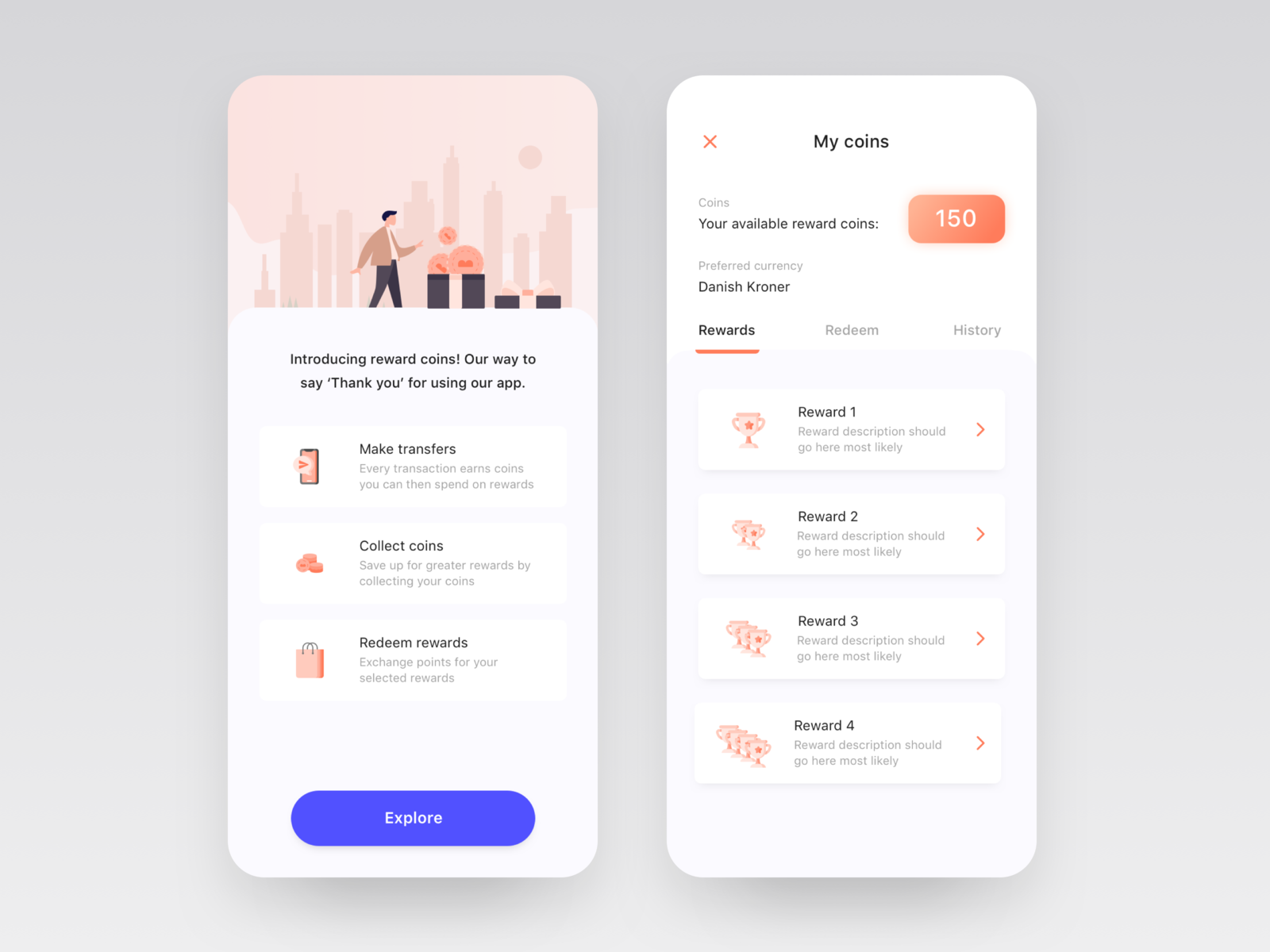 Reward coins UI and Illustration by Balazs Korcsog on Dribbble