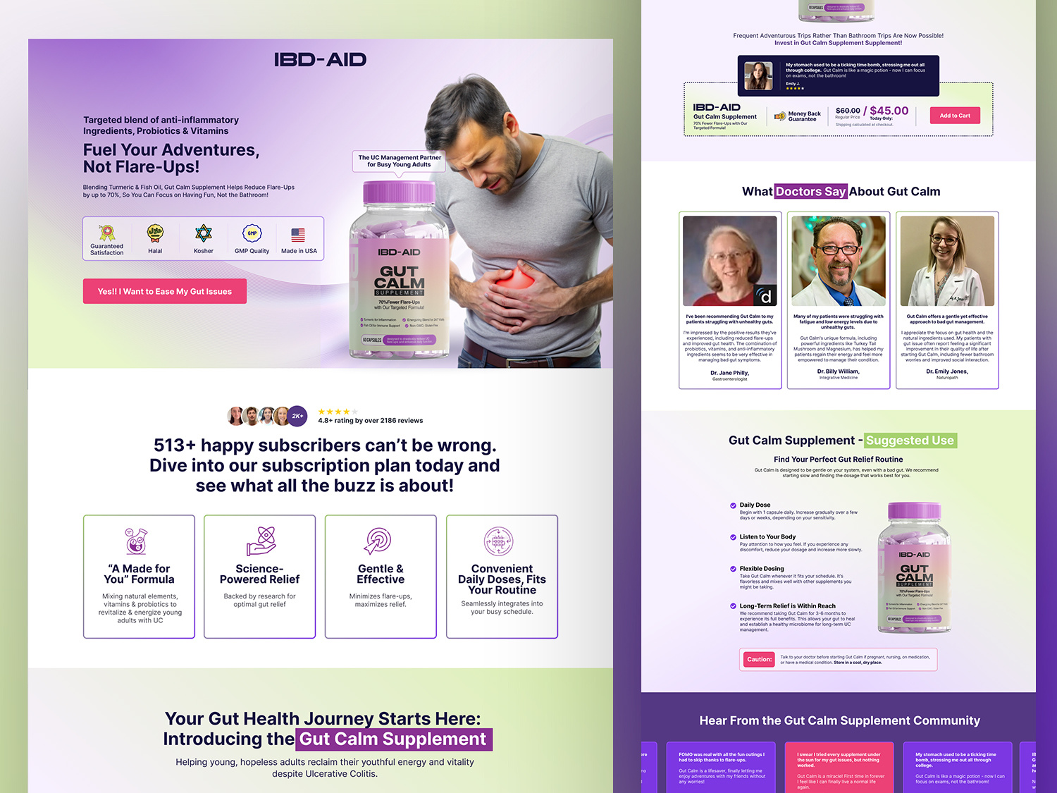 IBD-AID Landing Page Design by Saqib Ahmed on Dribbble