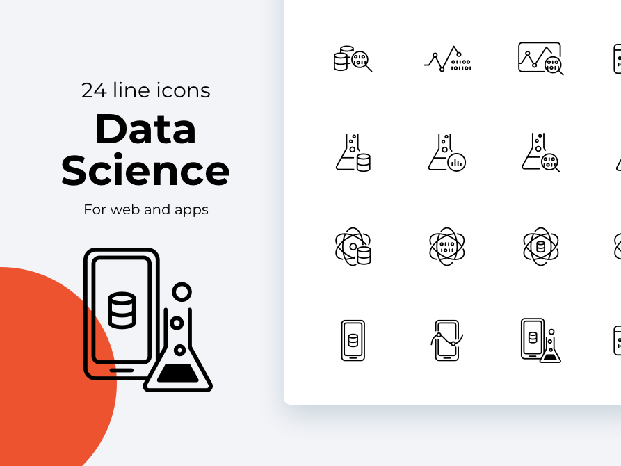Data science icons by Somewan on Dribbble