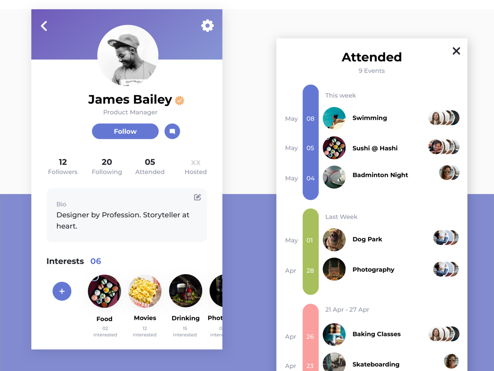 Profile Page by Sniffmonsta on Dribbble