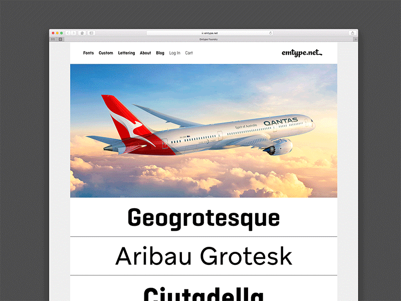 Custom projects & Fonts in use by Emtype Foundry on Dribbble