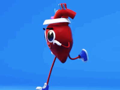Heart character animation loop by Kyle Otten on Dribbble