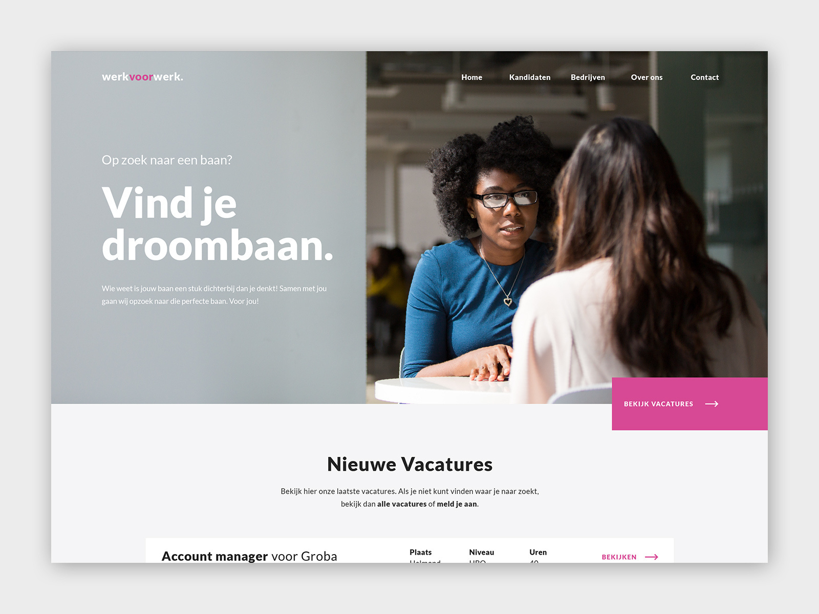 WerkVoorWerk Landing Page by Bram Korsten on Dribbble