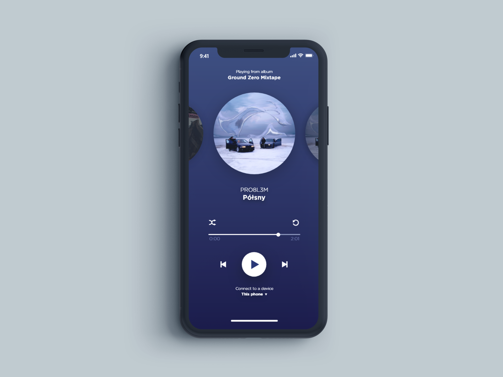 UI project for audio player by Kacper Zabłudowski on Dribbble