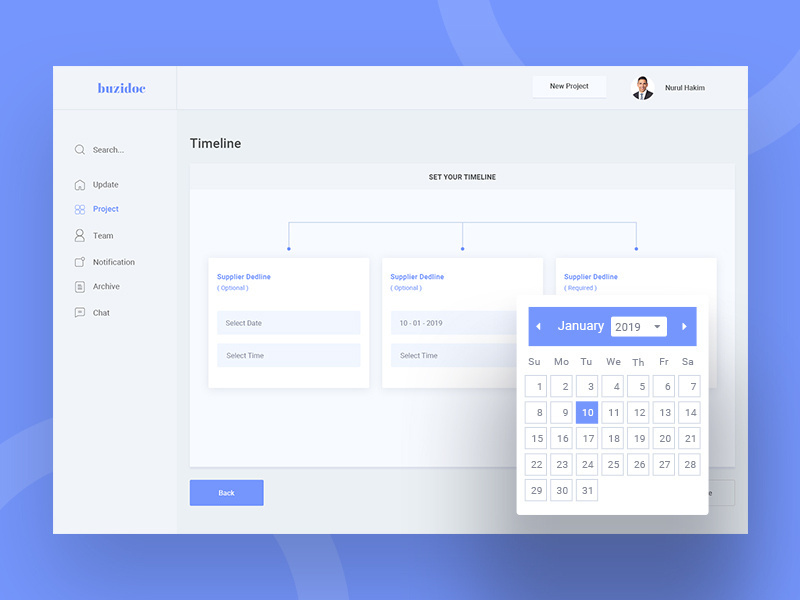 Buzidoc // Project Timeline Dashboard Template by Tauhid Sajib on Dribbble