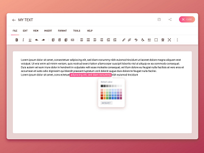 Clean text editor by Dejan Veljanoski on Dribbble