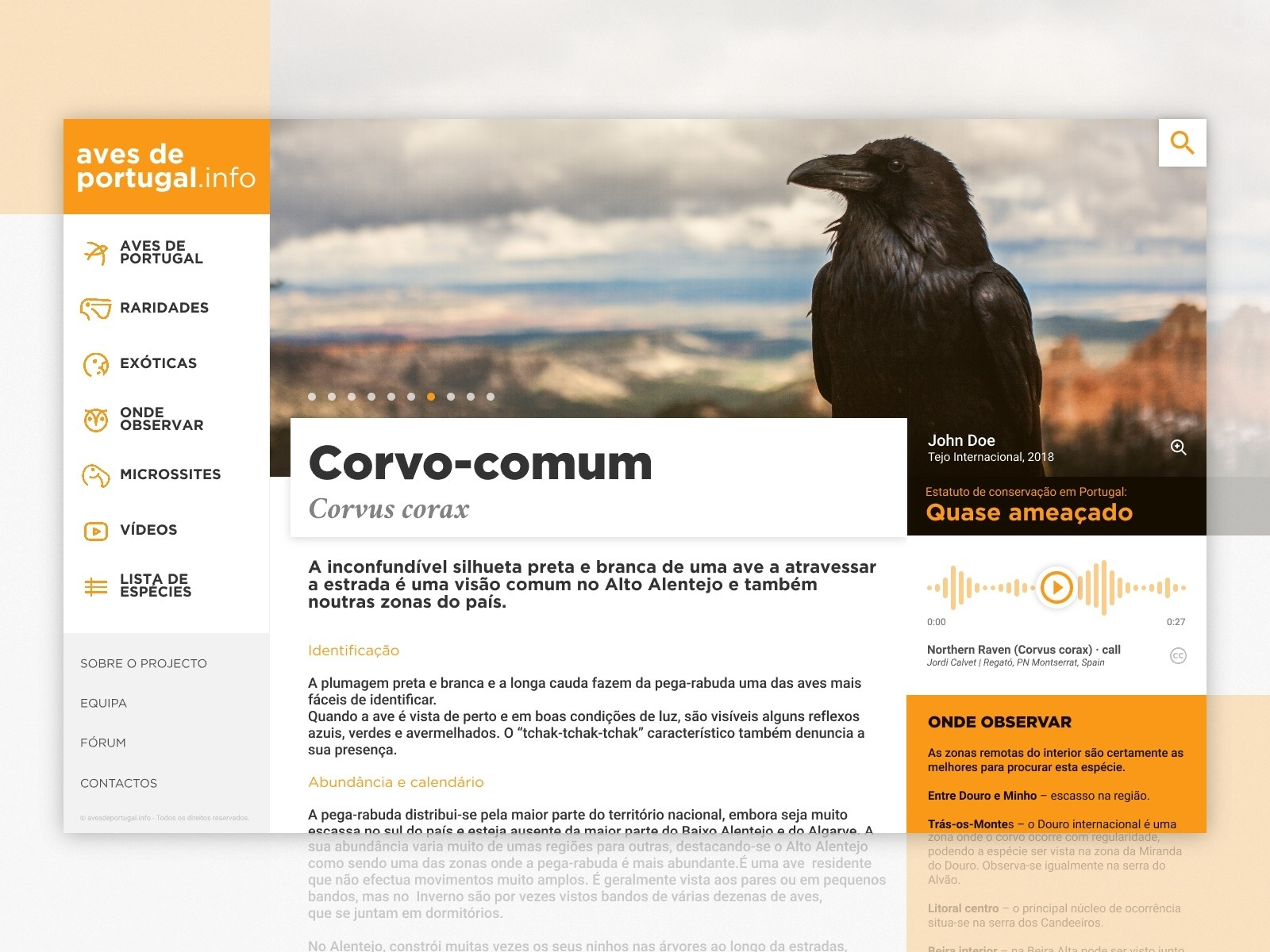 Aves de Portugal - Exercise by João Carlos F. Rosa on Dribbble