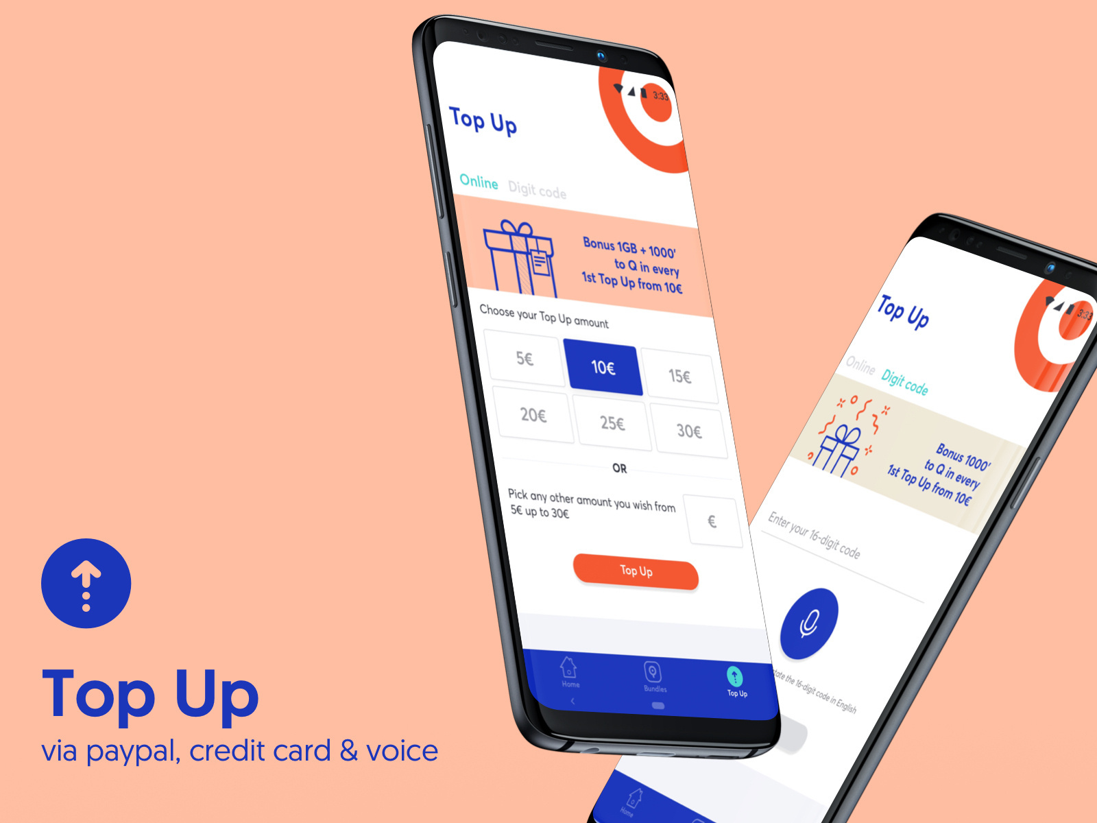 WIND myQ mobile app - Top Up by Vaggelis Rekkas for Trebbble on Dribbble