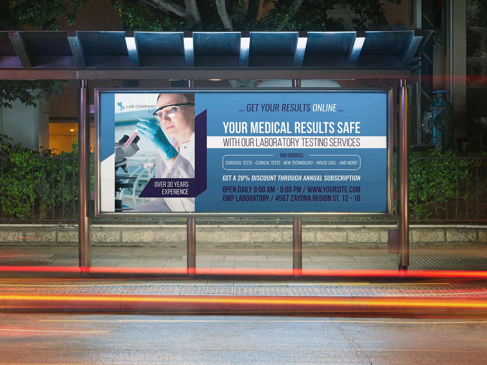 Medical Laboratory Billboard Template by OWPictures on Dribbble
