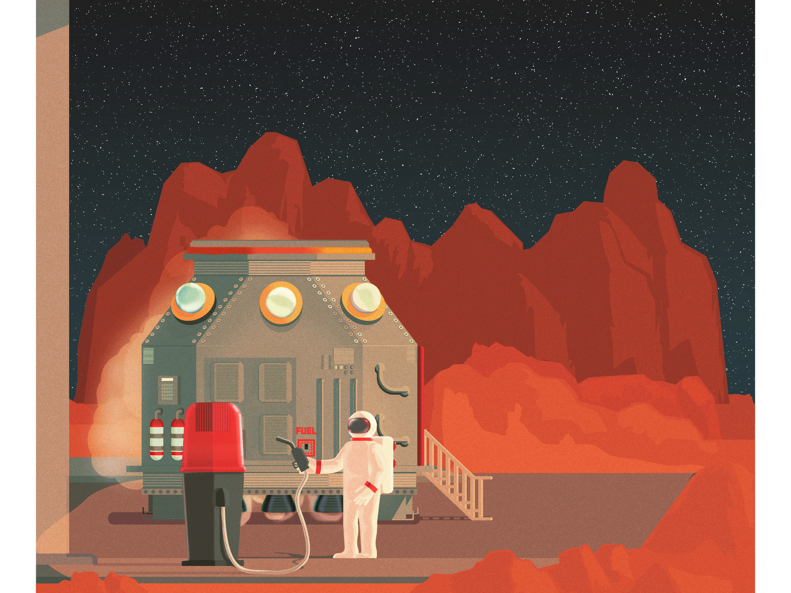 Vacation On Mars Illustration by Goran Janosevic on Dribbble