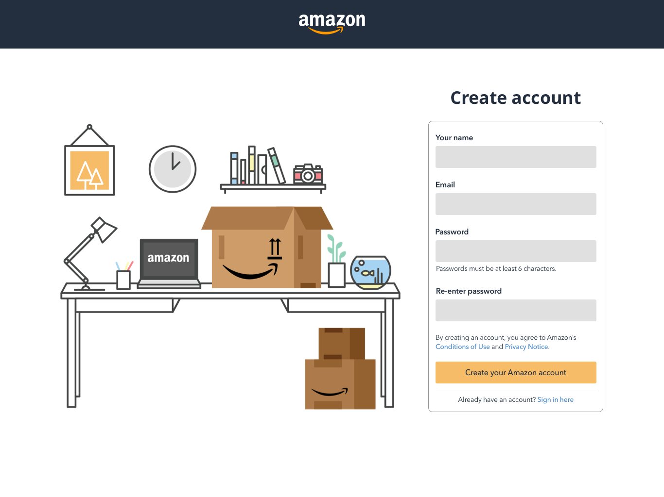 Redesign of Amazon's Sign Up Page by Alina Lapushkina on Dribbble