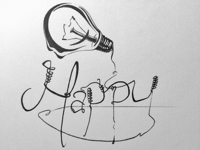 Happy - Fine Line drawing by Noahs Digital on Dribbble
