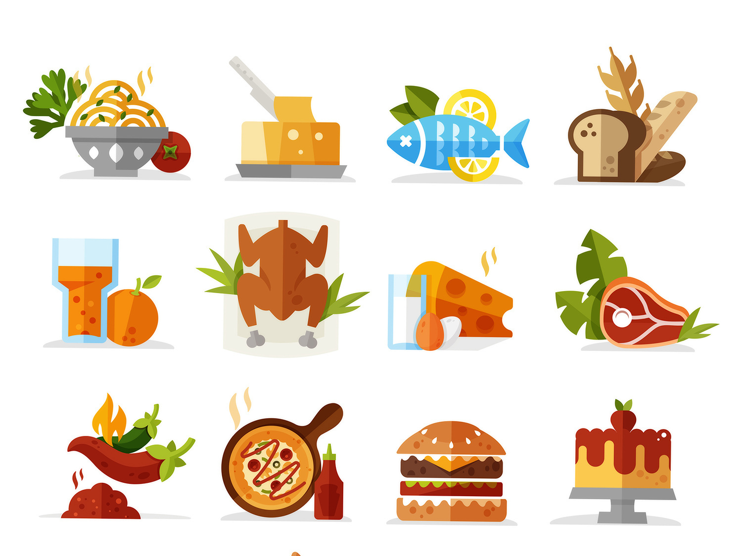 Food Icons by Sam Ghaném on Dribbble