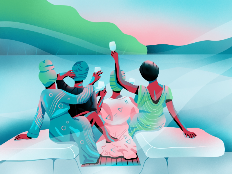 Boat party by Berin Holy on Dribbble