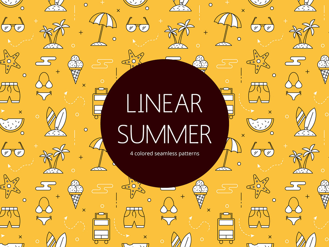 Summer Linear Vector Seamless Free Pattern by GraphicSurf on Dribbble
