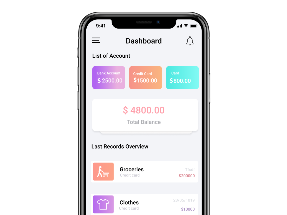 Finance - Money - Personal Wallet App by Huy Hoang on Dribbble