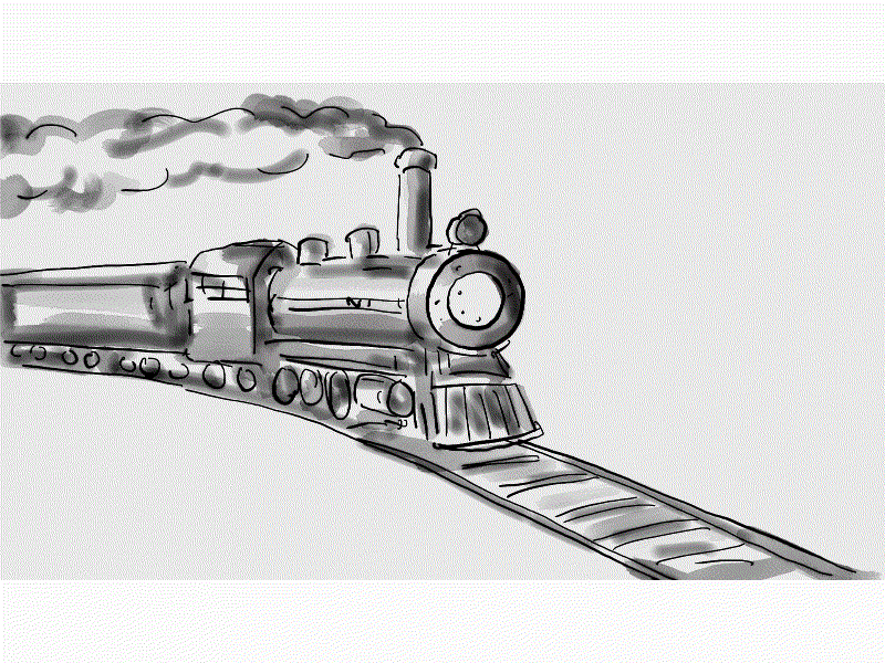 Steam Locomotive Train Watercolor 2D Animation by Redwater Vectors LLC ...