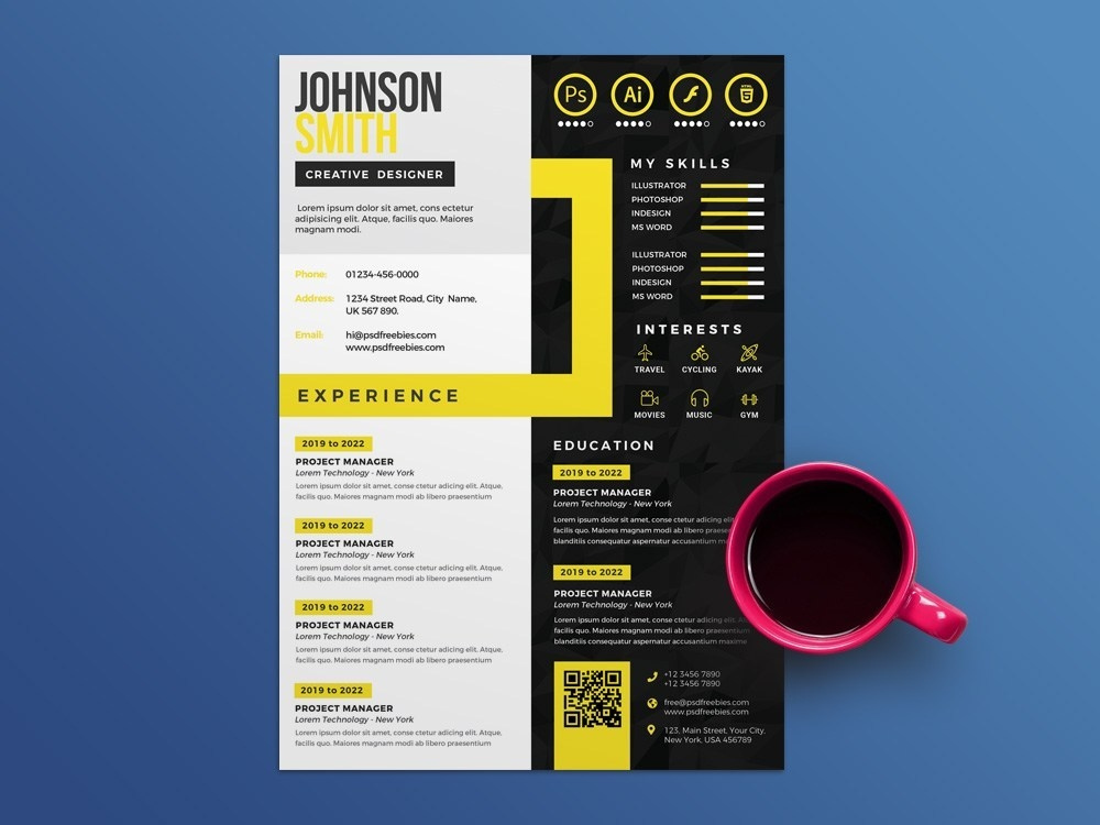 Free Creative Multicolor CV Template by Andy Khan on Dribbble